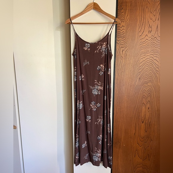 Dresses | Vintage 9s Rayon Brown Cottagecore Grunge Sundress | Poshmark